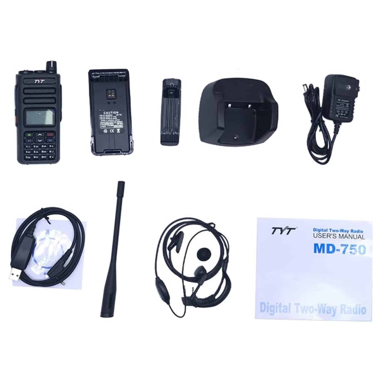 TYT MD-750 dmr two way radio 5w dual time slot dual band uhf/vhf ic ce